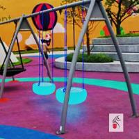 China RGB LED Tire Swing Waterproof Color Changing Garden Swing With Remote Control Plastic Kids Toy Swing Set Tyre Shape Patio for sale