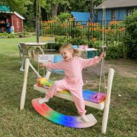 China TouchControl Color Changing Seesaw Swing Waterproof Outdoor Furniture for Backyard Outdoor Garden Decor Furniture for sale