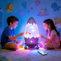 China Dinosaur Egg Jellyfish Night Light for Kids - USB Powered Color Changing Mood Lamp, Creative Silent Desk Decor & Gift for Boys Girls for sale