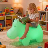 China LED Light Up Hippopotamus Chair for Kids – Waterproof Sensory Seating & Ambient Furniture for sale