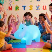 China LED Light Up Hippopotamus Chair for Kids – Waterproof Sensory Seating & Ambient Furniture for sale