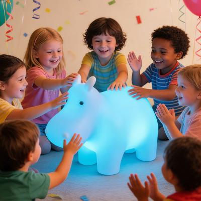 China LED Light Up Hippopotamus Chair for Kids – Waterproof Sensory Seating & Ambient Furniture for sale