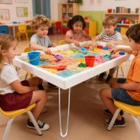 China LED Interactive Sand Art Table for Kids – Folding Sensory Light Table for Preschool & Commercial Use for sale