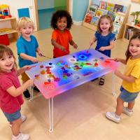 China LED Interactive Sand Art Table for Kids – Folding Sensory Light Table for Preschool & Commercial Use for sale