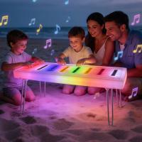 China Kids Musical Learning Table with LED Lights, 8 Animal Sounds, Piano, Foldable, Battery Powered – 101cm Sensory Play Desk for Ages 1-6 for sale