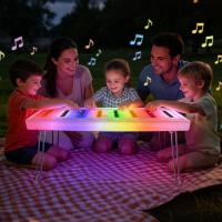 China Kids Musical Learning Table with LED Lights, 8 Animal Sounds, Piano, Foldable, Battery Powered – 101cm Sensory Play Desk for Ages 1-6 for sale
