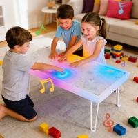 China Sensory Light Table – Touch Activated RGB LED Table with 17 Lights, Foldable, Rechargeable, for Home, Daycare, Therapy for sale