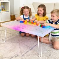 China Sensory Light Table – Touch Activated RGB LED Table with 17 Lights, Foldable, Rechargeable, for Home, Daycare, Therapy for sale
