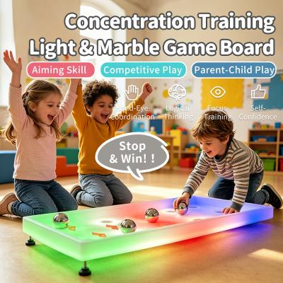 China Light Trail Rolling Ball Game Board – LED Uphill Bowling Toy with 4 Stainless Steel Balls, Rechargeable Waterproof Sensory Activity Table for Kids 3+ for sale