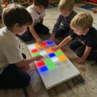 China Step-to-Light LED Floor Tile – 32 RGB Lights, Touch Activated Dance Mat for Sensory Room, Autism Therapy & Party Games for sale