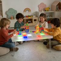 China Interactive LED Table – Foldable Sensory Table with 288 Touch RGB Lights, Rechargeable 4400mAh Battery, Dual-Use Floor Table & Wall Light for Autism Therapy, Special Education for sale