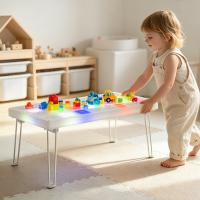 China Interactive LED Table – Foldable Sensory Table with 288 Touch RGB Lights, Rechargeable 4400mAh Battery, Dual-Use Floor Table & Wall Light for Autism Therapy, Special Education for sale