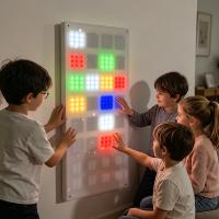 China Interactive LED Wall Lamp – Touch Sensitive RGB Light Panel with 288 LEDs, Rechargeable 4400mAh Battery, Slim Wall Mount for Sensory Room, Autism Therapy, Kids Bedroom for sale