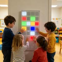 China Interactive LED Wall Lamp – Touch Sensitive RGB Light Panel with 288 LEDs, Rechargeable 4400mAh Battery, Slim Wall Mount for Sensory Room, Autism Therapy, Kids Bedroom for sale