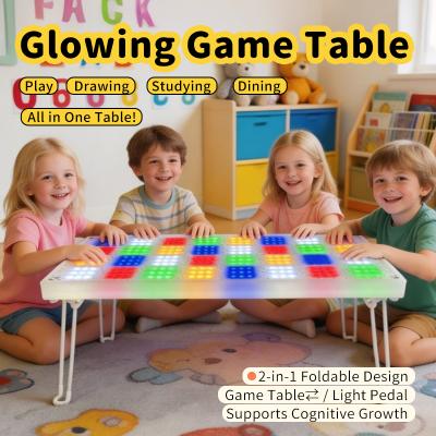 China Interactive LED Table – Foldable Sensory Table with 288 Touch RGB Lights, Rechargeable 4400mAh Battery, Dual-Use Floor Table & Wall Light for Autism Therapy, Special Education for sale