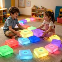 China Rainbow Touch Floor Square – 7-Color Cycle, Stays On for Dance, Games & Sensory Play for sale