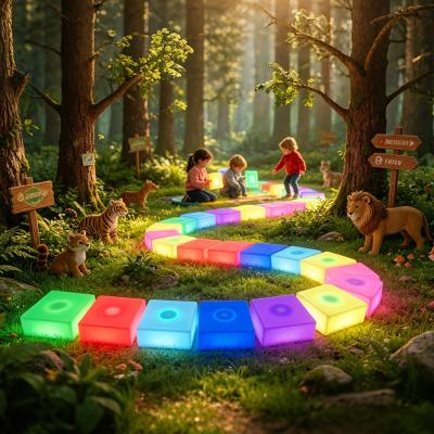 China Rainbow Touch Floor Square – 7-Color Cycle, Stays On for Dance, Games & Sensory Play for sale