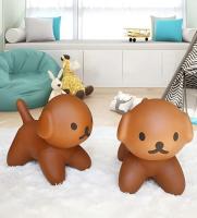 China Cute Puppy Stool for Kids – Eco-Friendly PE Toddler Chair with Anti-Slip Tail Design, Brown for sale