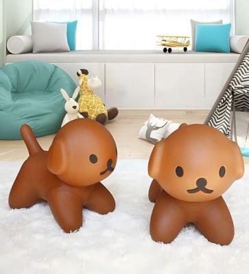 China Cute Puppy Stool for Kids – Eco-Friendly PE Toddler Chair with Anti-Slip Tail Design, Brown for sale