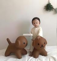 China Cute Puppy Stool for Kids – Eco-Friendly PE Toddler Chair with Anti-Slip Tail Design, Brown for sale