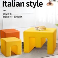China E-Shaped Nested Kids Table & Stool Set – Space-Saving PE Furniture for Nursery, Daycare & Home, 2 Stools + 1 Table for sale