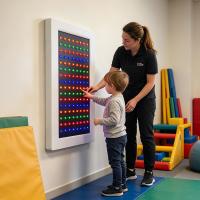 China 128-Switch Interactive Pixel Wall – LED Sensory Learning Wall Panel with Dual-Action Switches for Autism Therapy, Montessori & Special Education for sale