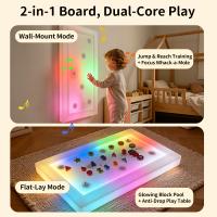 China Montessori Furniture Interactive LED Wall Panel with 2-in-1 Wall & Table Design and 8 RGB Lights for Kids Sensory Play for sale