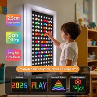 China 128-hole LED Peg Board Sensory Wall Panel with RGB Color Changing for Autism Children Made of Premium Thai PE Material for sale