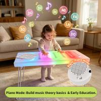 China Sensory Toy Musical Learning Table with 2-in-1 Piano & Animal Sounds LED Light-Up and Foldable Design for sale