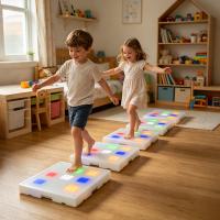China Touch-Sensitive Stackable BPA-Free LED Floor Tiles and Interactive Floor Tiles for Kids Sensory Rooms and Therapy Centers for sale