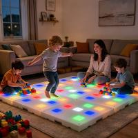 China Touch-Sensitive Stackable BPA-Free LED Floor Tiles and Interactive Floor Tiles for Kids Sensory Rooms and Therapy Centers for sale