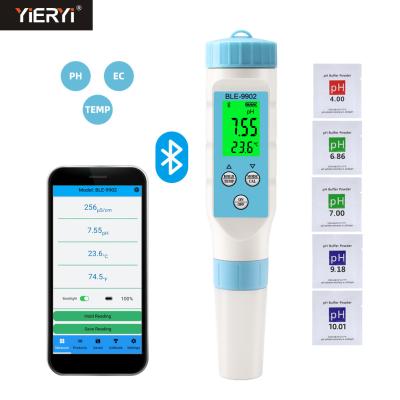 China Yieryi BLE-9902 3-In-1 Bluetooth PH EC Meter Comprehensive Water Testing For Pools Hydroponics Aquariums for sale