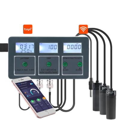 China 8-in-1 Smart WiFi Water Quality Tester Remote Monitoring  Ideal for Aquariums, Pools, Labs, and Drinking Water for sale