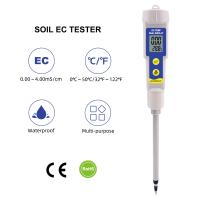 China Soil EC Temperature Tester 2-in-1 Waterproof Meter With 0.00 - 4.00mS/cm Range For Garden / Hydroponics /Plants for sale