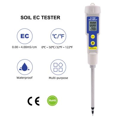 China Soil EC Temperature Tester 2-in-1 Waterproof Meter With 0.00 - 4.00mS/cm Range For Garden / Hydroponics /Plants for sale