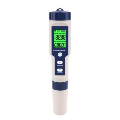 China 5 - In - 1 Water Quality Tester PH/TDS/EC/Salinity/Temp Meter For Home Aquarium Lab for sale