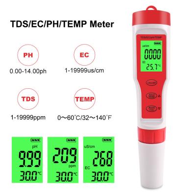 China 4 - In - 1 Water Quality Tester PH/EC/TDS/Temp Meter For Aquaculture Drinking Water Lab for sale