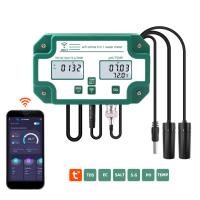 China WiFi Enabled 6 In 1 Water Quality Tester Remote Monitor PH / TDS / EC / Salt / S.G / Temp For Aquarium Pool Lab for sale