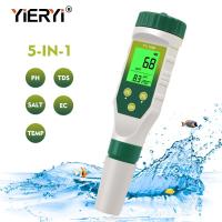 China 5-in-1 Multi-Parameter PH Meter With Backlight For Laboratory Aquarium PH TDS Salinity EC Temperature Tester for sale