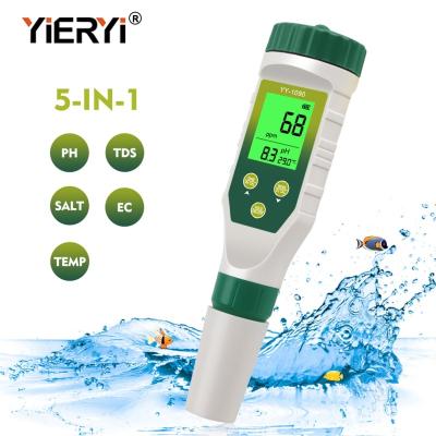 China 5-in-1 Multi-Parameter PH Meter With Backlight For Laboratory Aquarium PH TDS Salinity EC Temperature Tester for sale