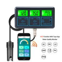 China WiFi Tuya App Digital Multi-Function PH Meter 7-in-1 PH EC ORP TDS RH% CF Temperature  Online Tester Water Quality Analyzer for sale