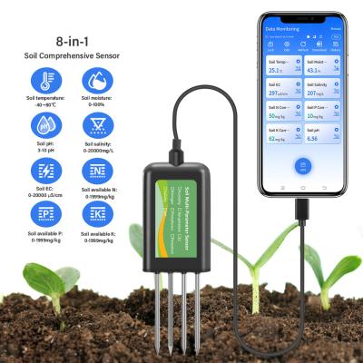 China 8-in-1 Soil Sensor For Android NPK PH Moisture EC Salinity Meter for sale