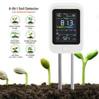 China 6-in-1 Soil Tester with LED Display USB Type-C Rechargeable and Rotatable LCD Screen for Gardening and Farming for sale