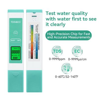 China High Precision Durable Titanium Alloy Probe Water TDS Meter with 0-9999 ppm TDS Range and Multiparameter pH Measurement for sale