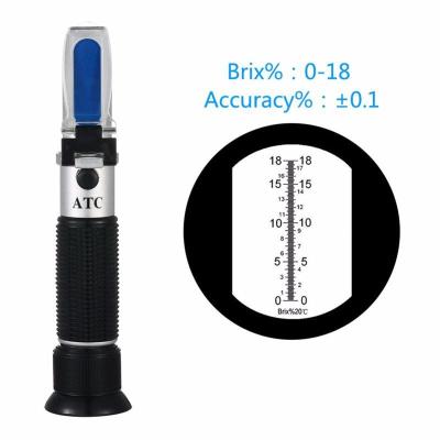 China Handheld Brix Refractometer with 0-10% Brix Range and Automatic Temperature Compensation for Sugar Testing for sale