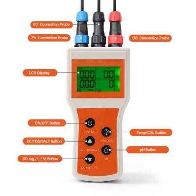 China 6-in-1 Testing Multiparameter Water Quality Meter with 0.1 pH Accuracy and LCD Display for Aquariums and Hydroponics for sale