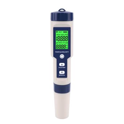 China 5 in 1 Digital Water Quality Tester with IP67 Waterproof Rating and Detachable High-sensitivity Electrode for Accurate pH EC TDS Salinity and Temperature Measurement for sale