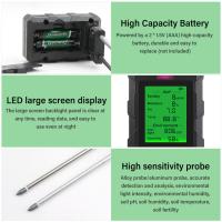 China YiERYi 6-IN-1 Soil Detector 3.5-9pH/0-99% Moisture/0-3000μs/cm Fertility 90° Rotatable Screen for sale