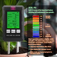China YiERYi 6-IN-1 Soil Detector 3.5-9pH/0-99% Moisture/0-3000μs/cm Fertility 90° Rotatable Screen for sale