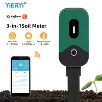 China Tuya Smart Zigbee Soil Tester Sensor Temperature Humidity Illuminance Measuring Instrument Zigbee Soil Moisture Sensor for sale